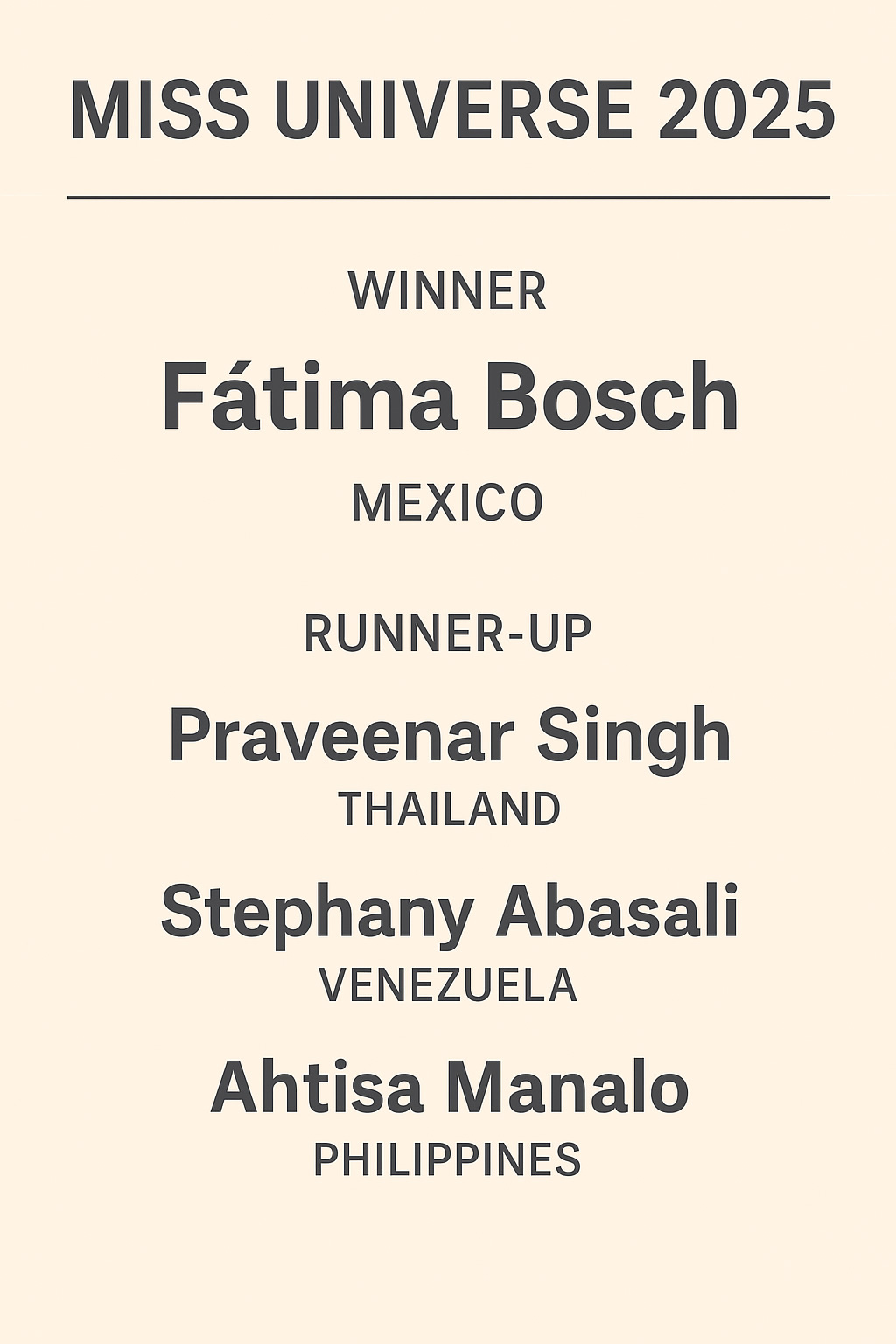 Fátima Bosch Wins Miss Universe 2025: A Triumph for Mexico – CitiTimes